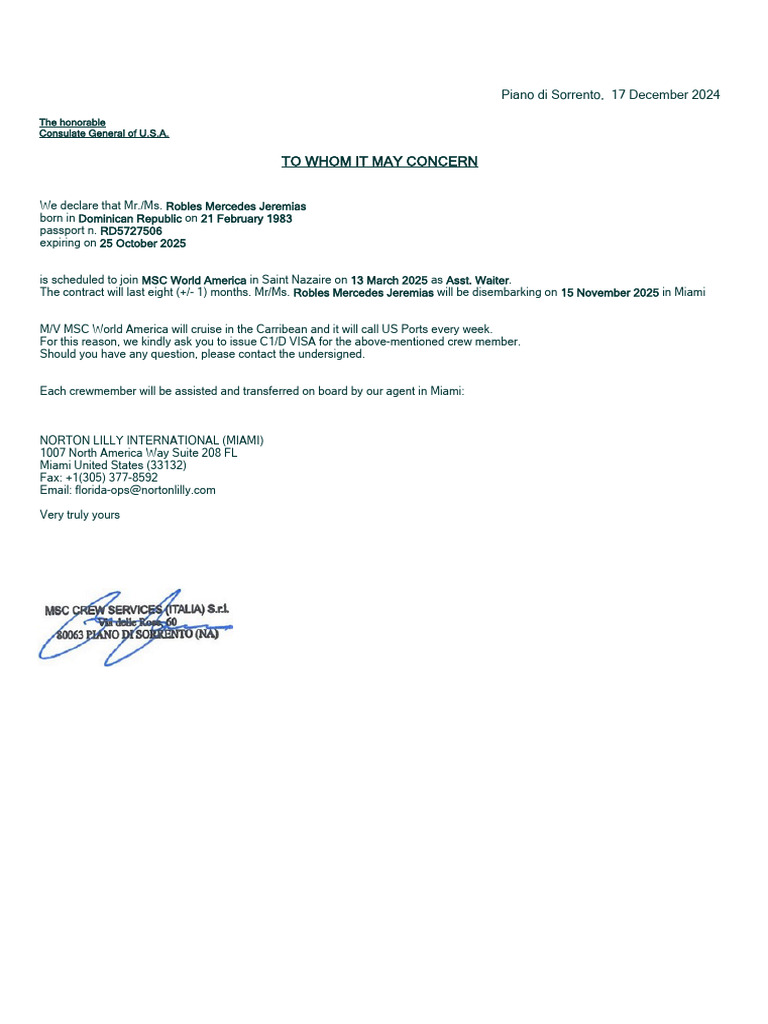 Robles Mercedes - Jeremias - Guarantee-Letter | PDF