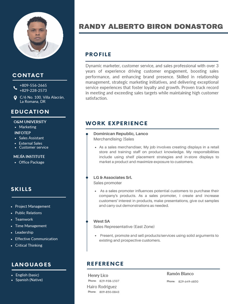 Currículum Vitae CV Randy Biron | PDF | Sales | Marketing