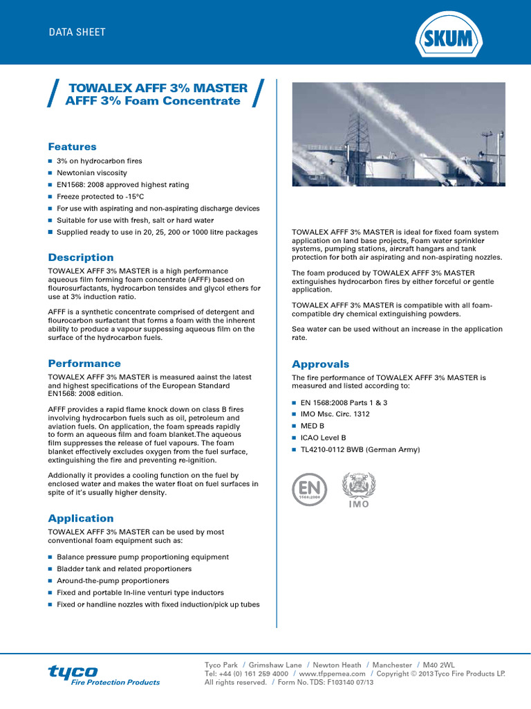Skum Towalex Afff 3pc Master (0913) | PDF | Materials