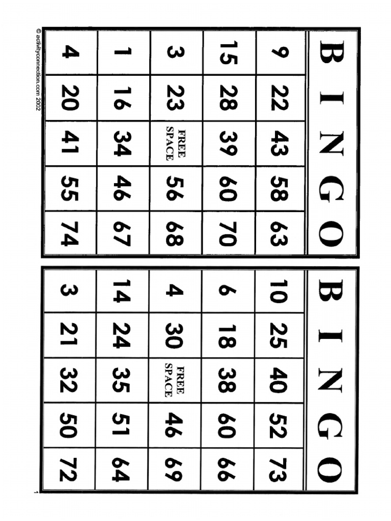 Double Cards Bingo | PDF