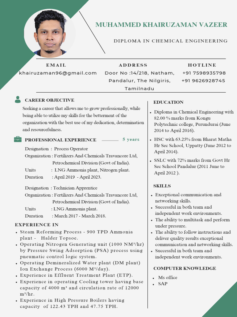 Rover Operator – UTL – MUHAMMED KHAIRUZAMAN VAZEER | PDF | Chemical ...