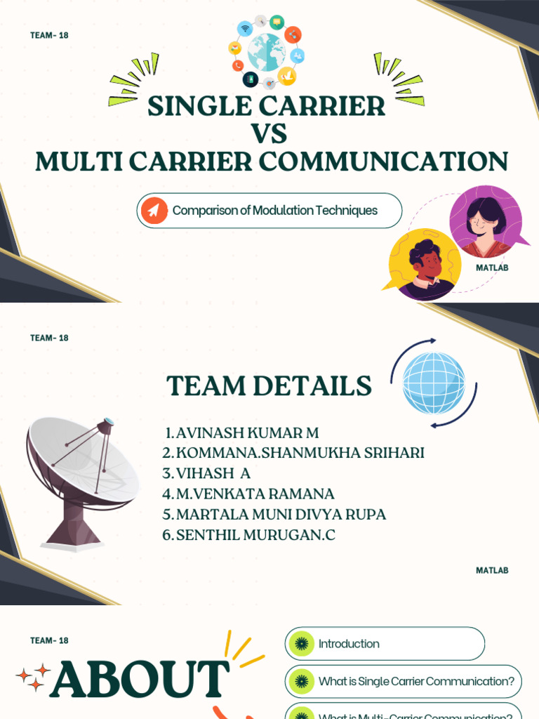 SINGLE CARRIER VS MULTI CARRIER COMMUNICATION TEAM 18 | PDF | Signal To ...