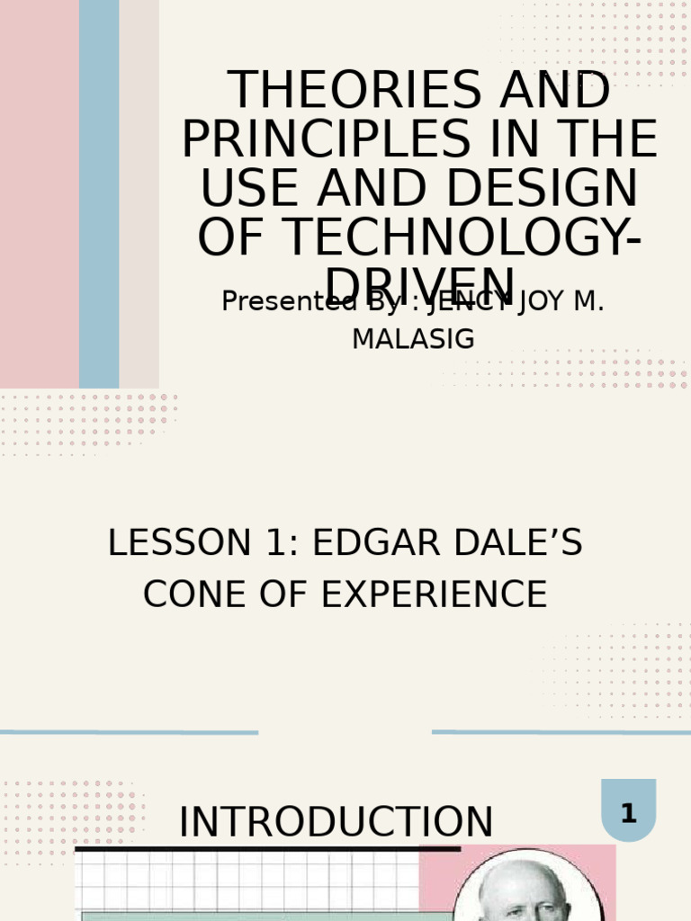 Theories and Principles in The Use and Design of Technology-Driven by ...