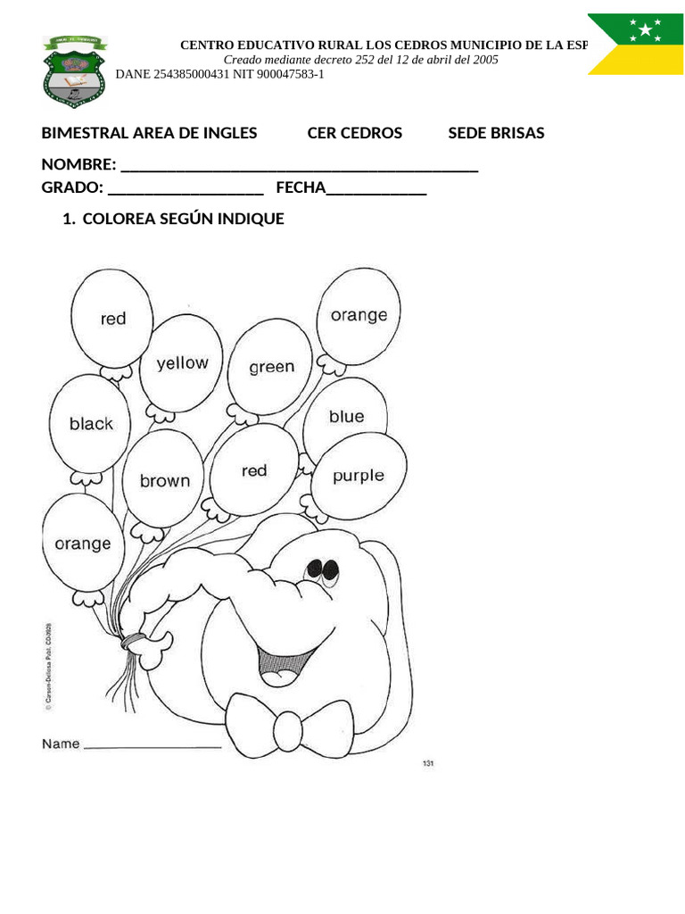 Bimestral Area de Ingles 4 | PDF