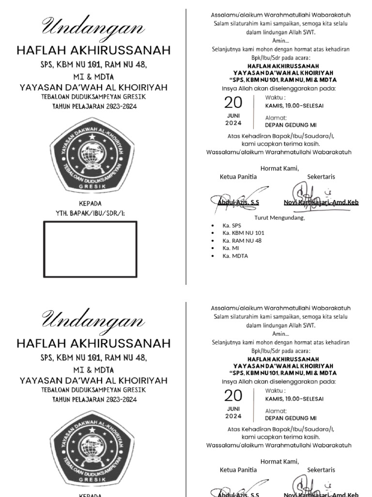 undangan malam | PDF