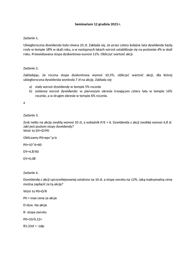 9 zadania z rozwiazaniami | PDF 9 zadania z rozwiazaniami | PDF