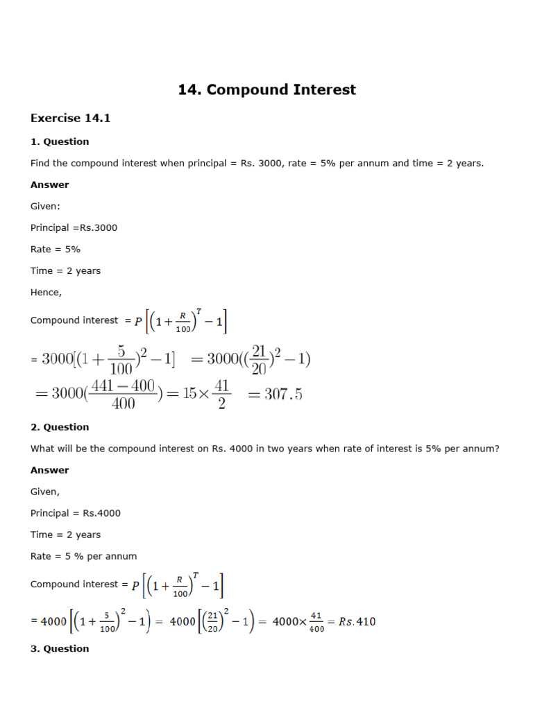 14. Compound Interest | PDF | Compound Interest | Interest