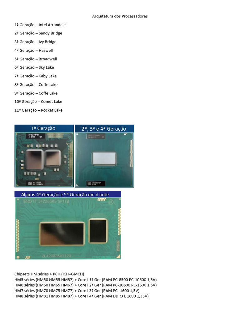 Arquitetura Dos Processadores Intel Core e Chipsets | PDF