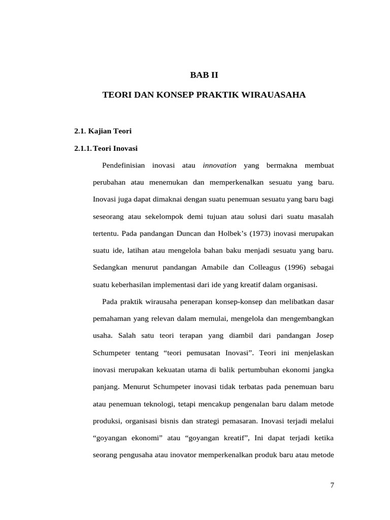 Teori Inovasi dalam Wirausaha | PDF
