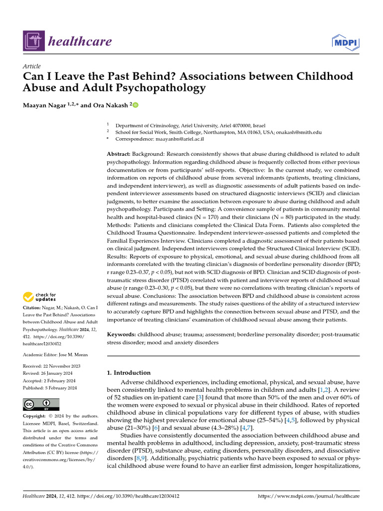 Can_I_Leave_the_Past_Behind_A | PDF | Borderline Personality Disorder ...