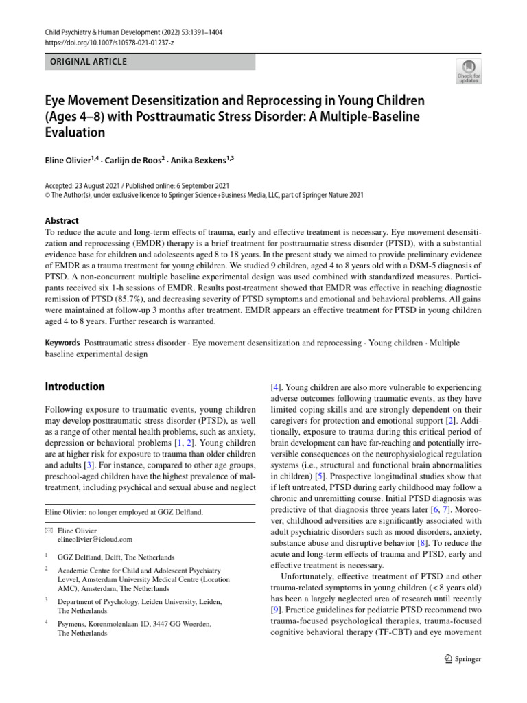 EMDR for PTSD in Young Children (4-8) | PDF | Eye Movement ...
