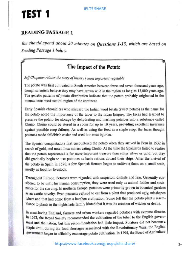 Ielts Reading Recent Actual Tests Vol 4 Test 1 | PDF