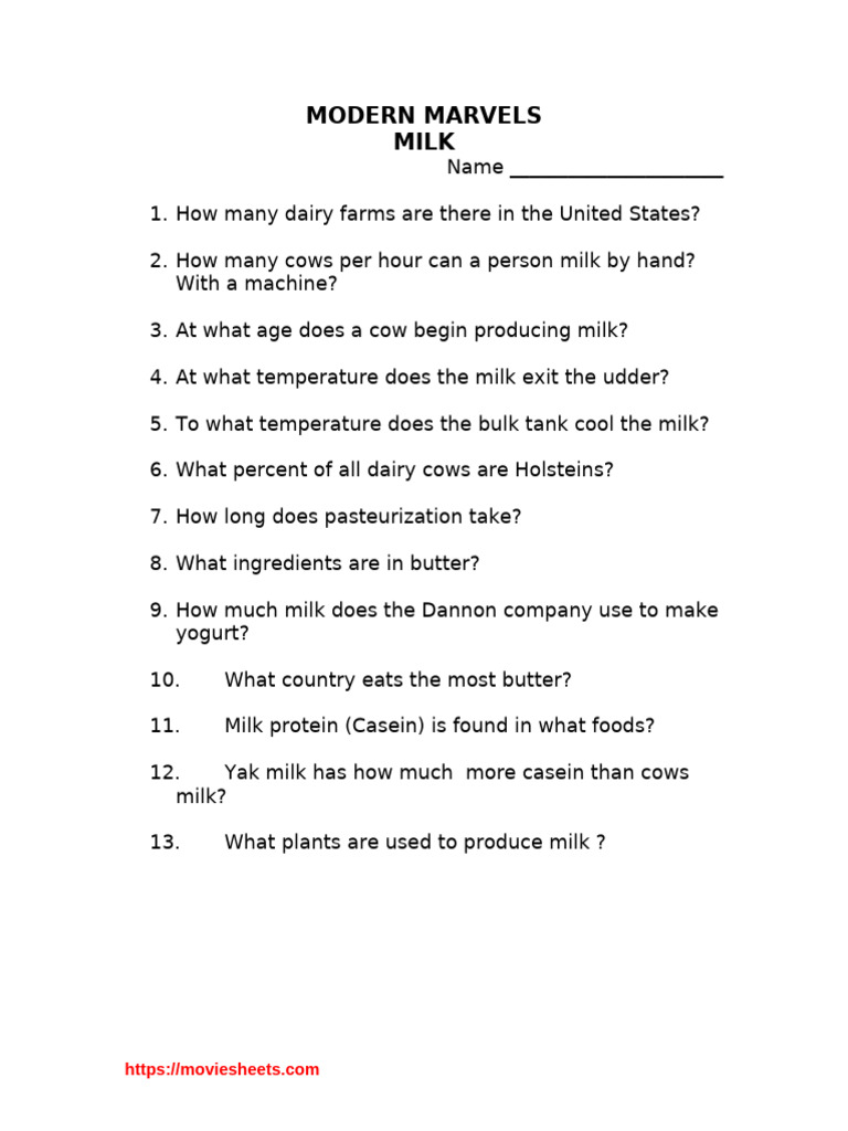 Modern Marvels Milk | PDF