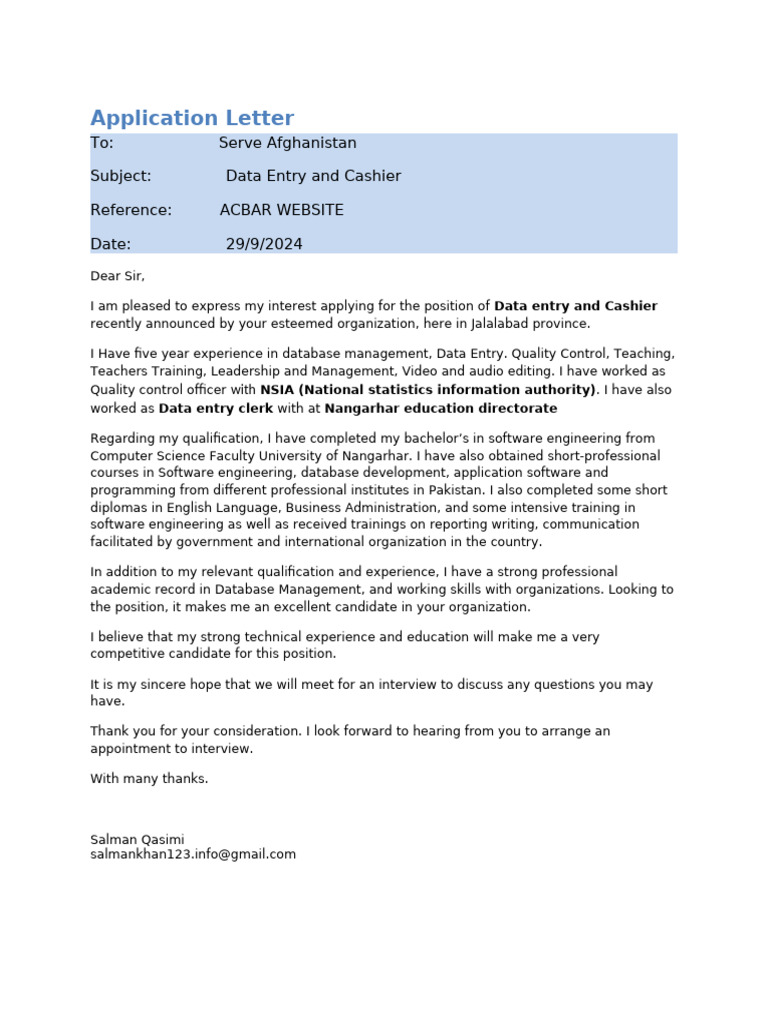 Application Letter3 | PDF