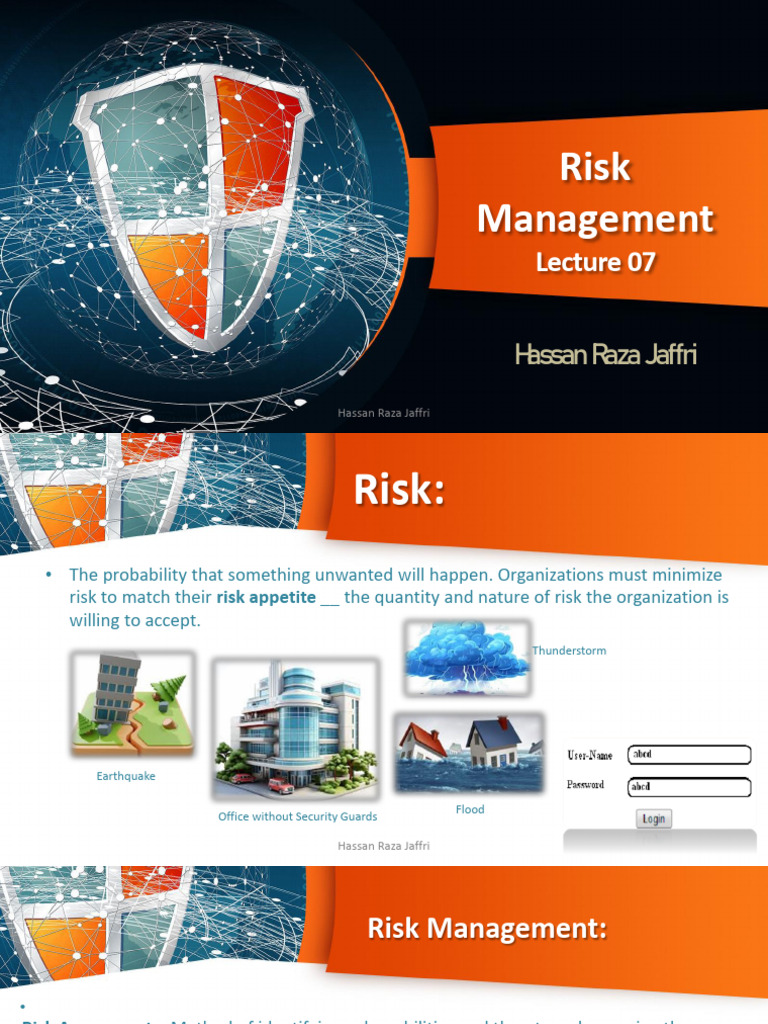 Information Security Lecture7 | PDF | Risk | Risk Management