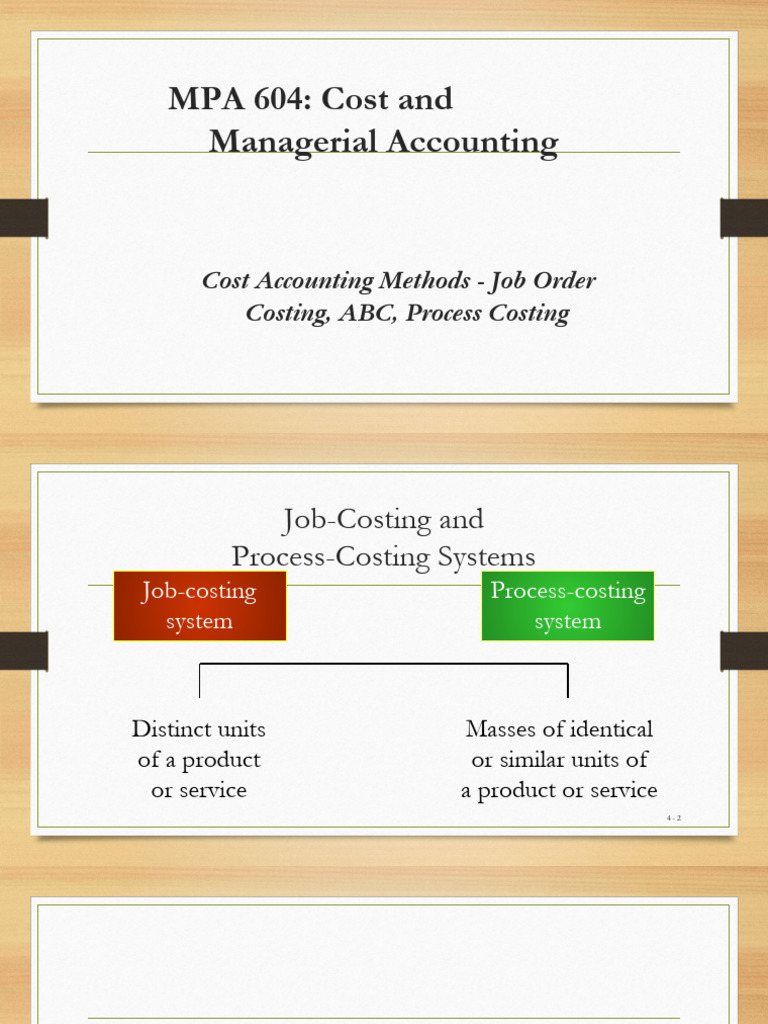 Cost Accounting Methods - Job Order, Abc and (Process Costing | PDF ...