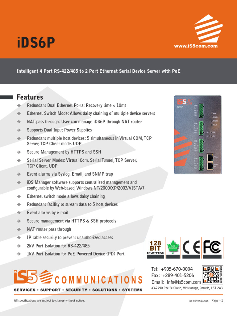 iDS6P - Datasheet | PDF | Computer Standards | Telecommunications Standards