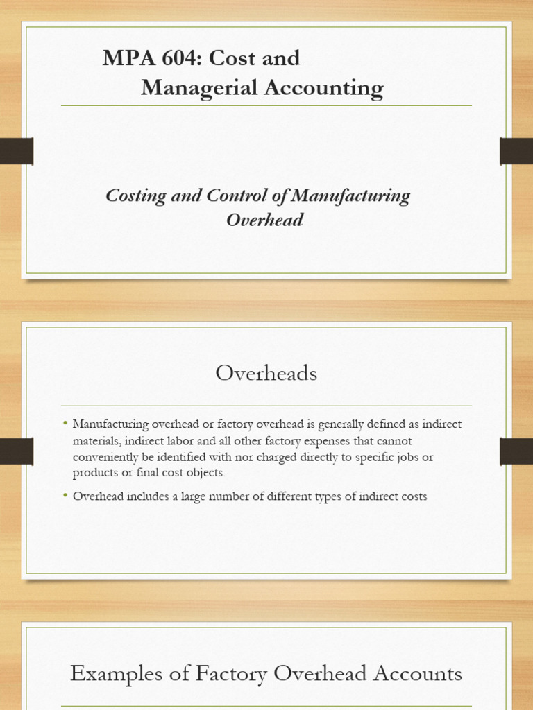 Overhead - Absorption and Direct Costing, Joint Product and by Product ...