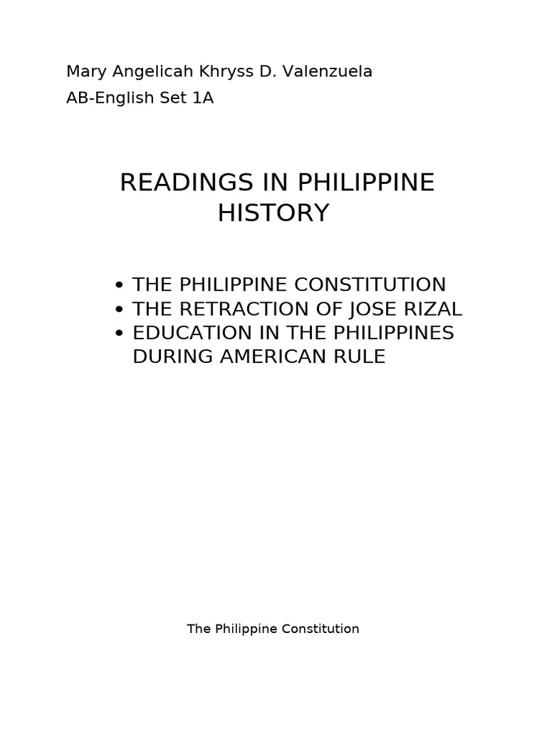3 Readings in Philippine History | PDF | Philippines | Government