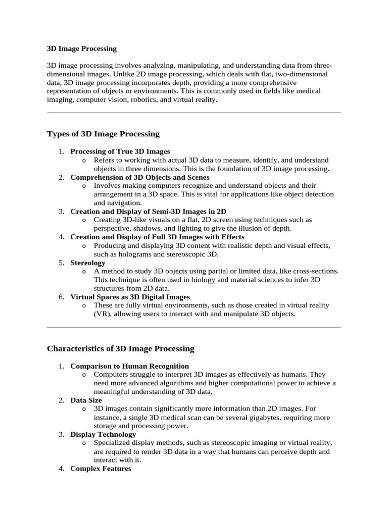 3D Image Processing | PDF | Image Segmentation | 3 D Computer Graphics
