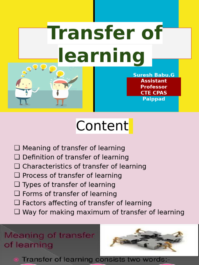 Positive and Horizontal Transfer of Learning | PDF | Learning ...