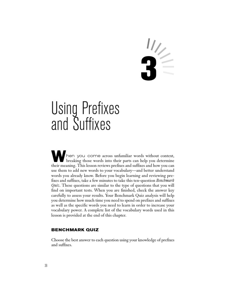 Prefixes, Suffixes, and Common Word Roots 3 PDF | PDF | Part Of Speech ...