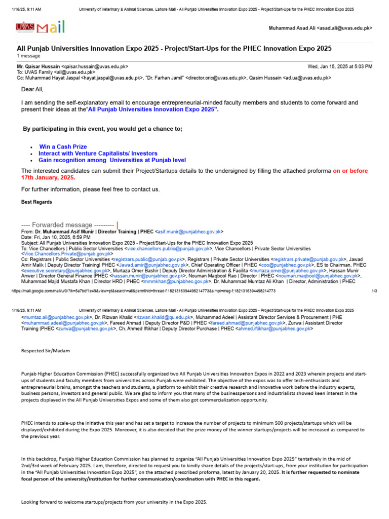 All Punjab Universities Innovation Expo 2025 - Project - Start-Ups For ...