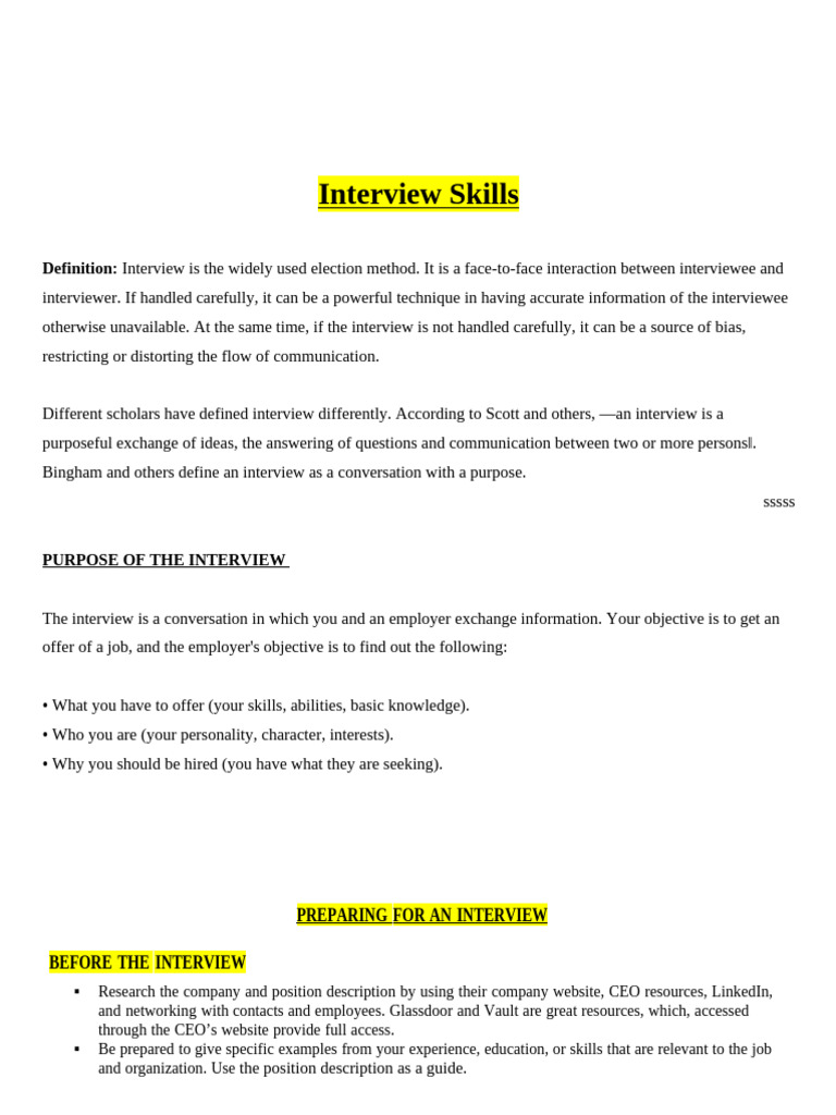 Essential Interview Skills Guide | PDF | Interview | Clothing