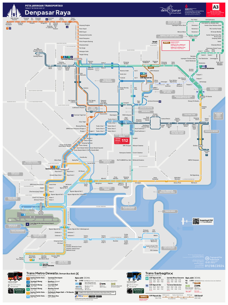 Transit Network Map of Denpasar Metro AND Peta Koridor | PDF