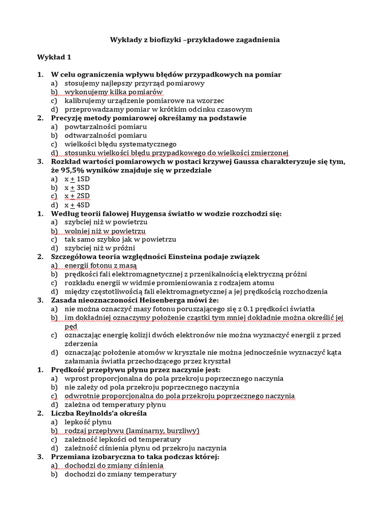 Biofizyka Pyt. Całość | PDF