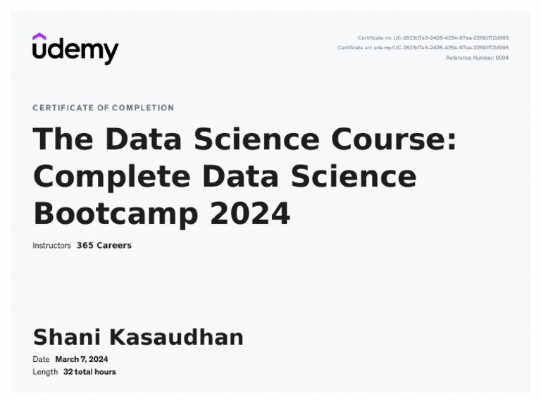 Data Science Certificate | PDF