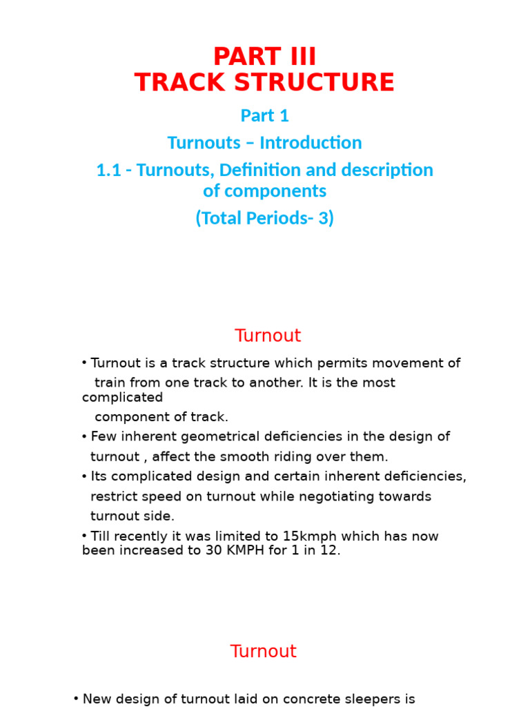1.1 - Turnouts, Definition and Description of Components | PDF | Rail ...