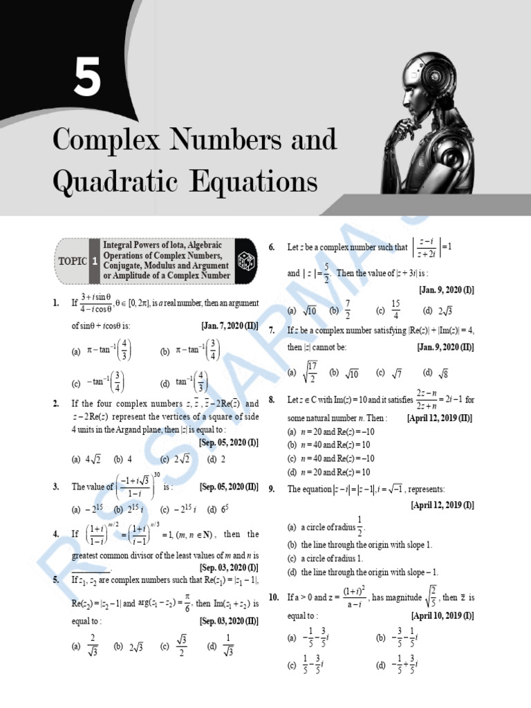 Complex Numbers and Quadratic Equations: Nomoreclass | PDF | Complex Number | Quadratic Equation