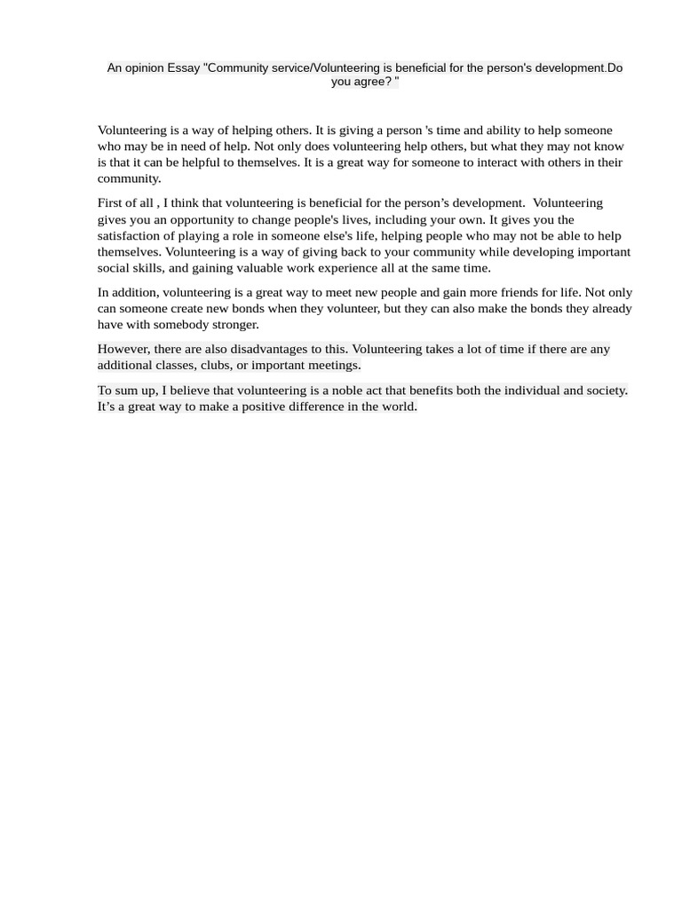 An Opinion Essay | PDF