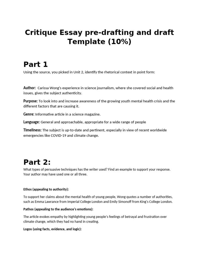 Project 1 Essay Pre-Drafting and Draft - YUKTA-301430382 | PDF | Mental ...