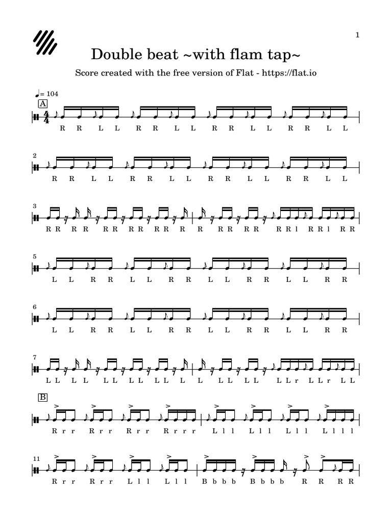 Double Beat With Flam Tap | PDF