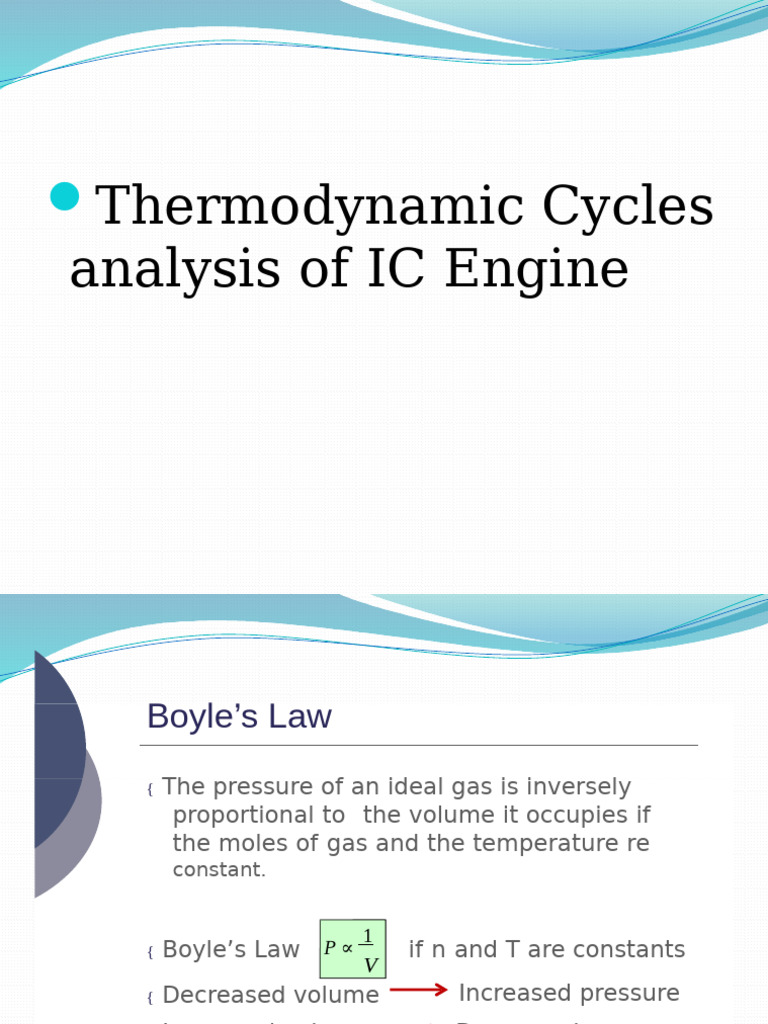 Chapter 3 - Thermodynamics of cycles | PDF | Gases | Engine Technology