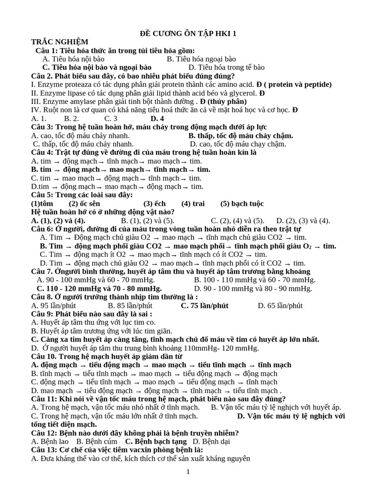 Ôn Thi Hki Sinh 11 GV | PDF