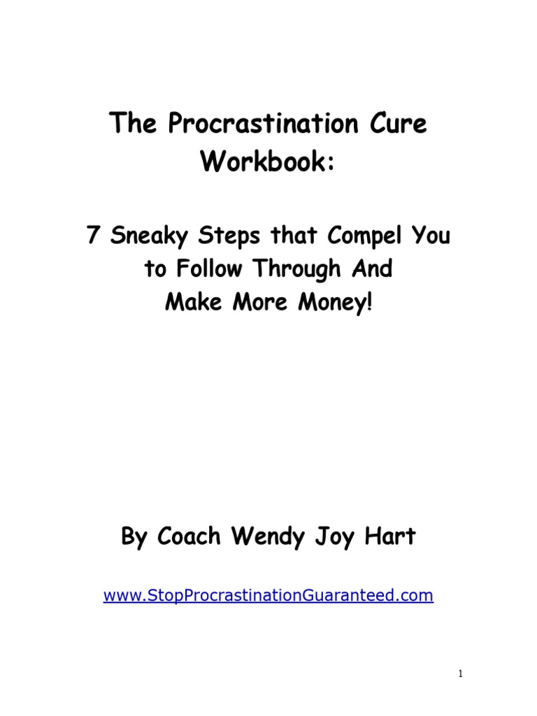 02 Procrastination Cure Workbook | PDF | Disciplines | Thought