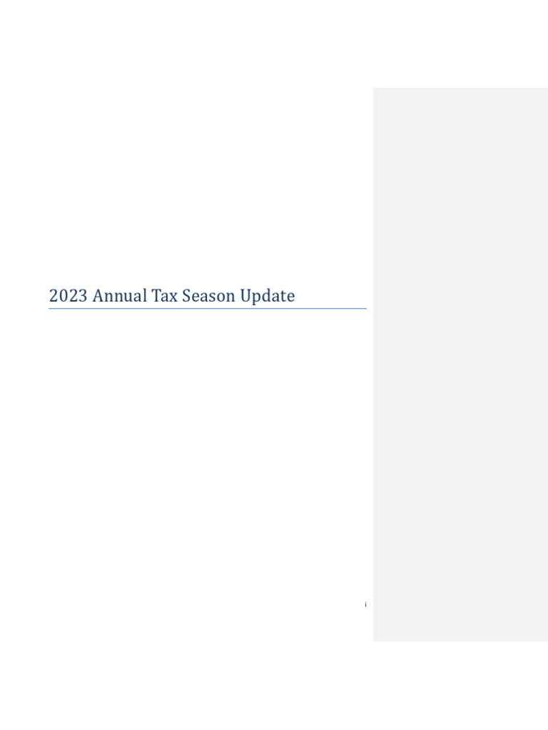 2023 Annual Tax Season Update PDF Revised | PDF | Cost Of Living | Tax ...