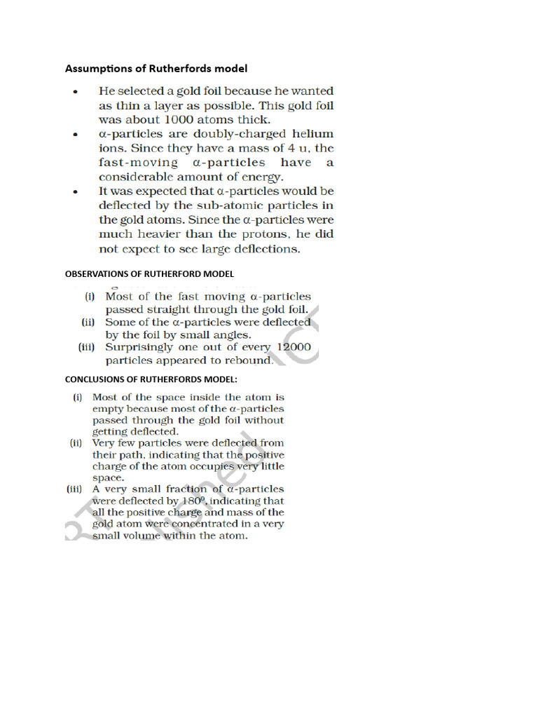Rutherfords Model | PDF