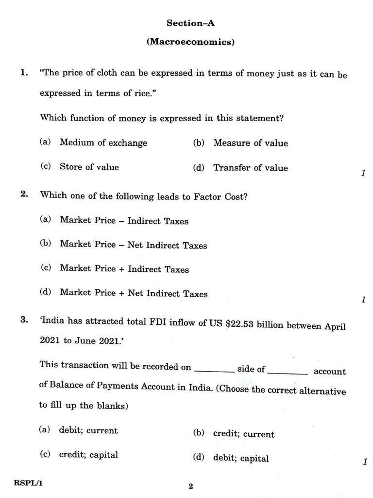 Mock 1 Eco 2024 | PDF