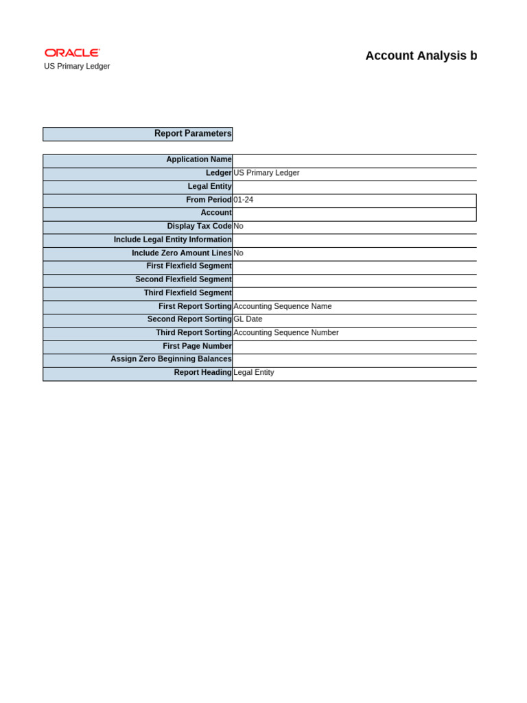Account Analysis by Legal Entity Report | PDF | Accounts Payable ...