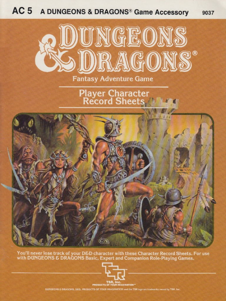 AC5 Player Character Record Sheets (Basic) | PDF | Dungeons & Dragons | Tsr, Inc.