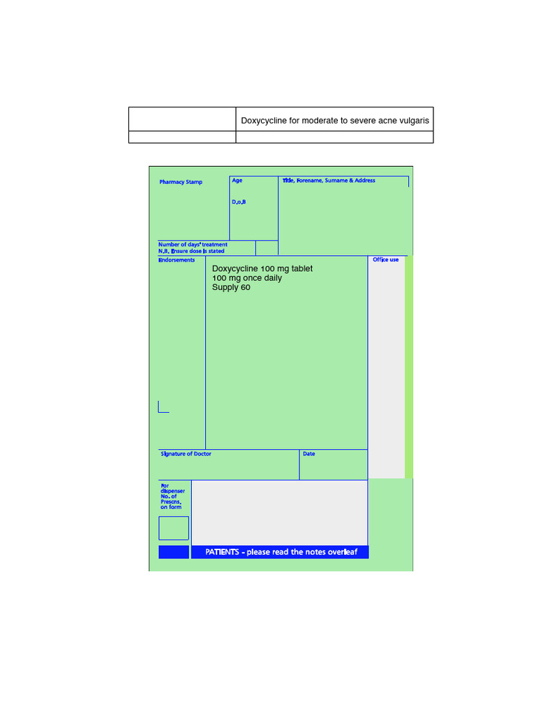 Doxycycline Prescription | PDF