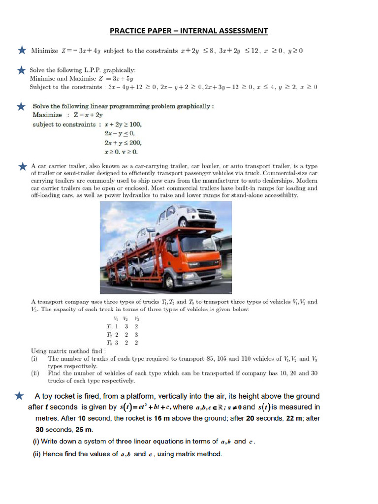 Practice Paper - Internal Assessment | PDF