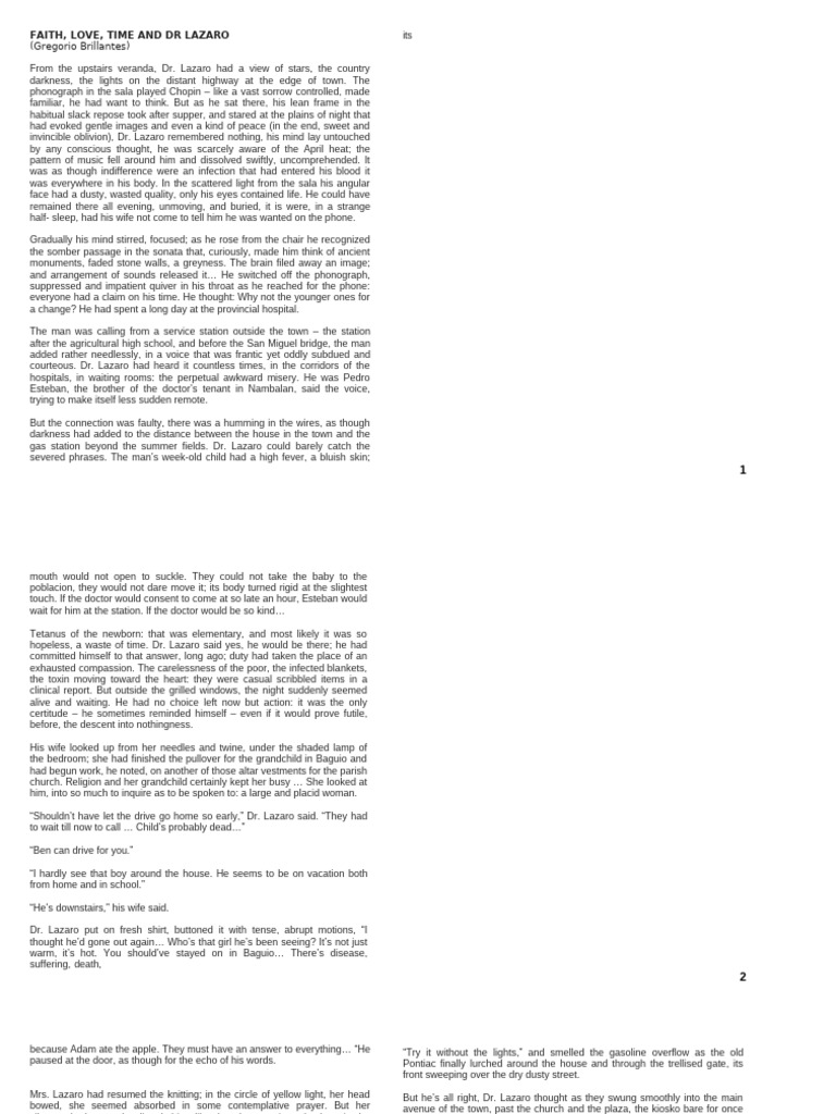 Faith Love Time and DR Lazaro | PDF