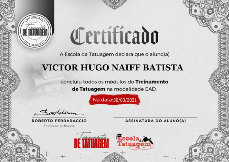 Modelo de Certificado Saddam | PDF