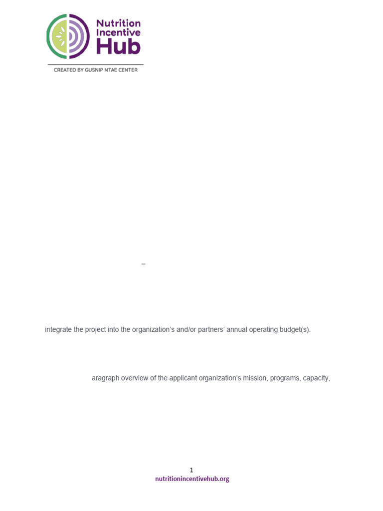 Nutrition Business Plan Guidelines | PDF | Sustainability | Business