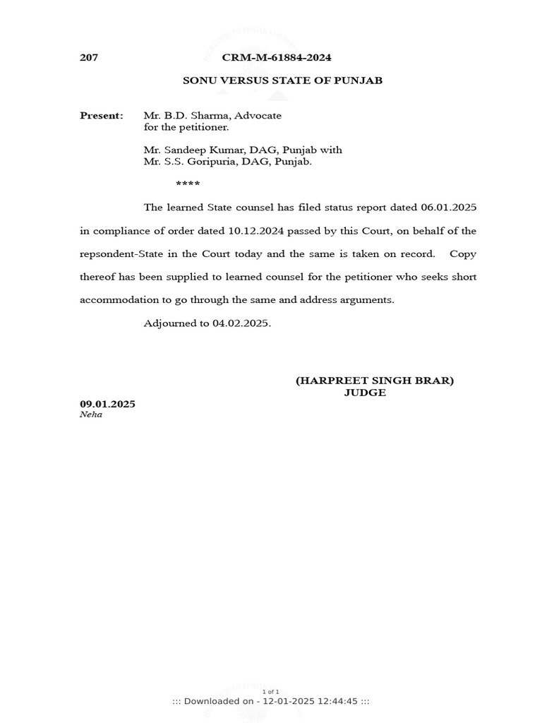 CRM-M 61884 2024 09 01 2025 Interim Order | PDF